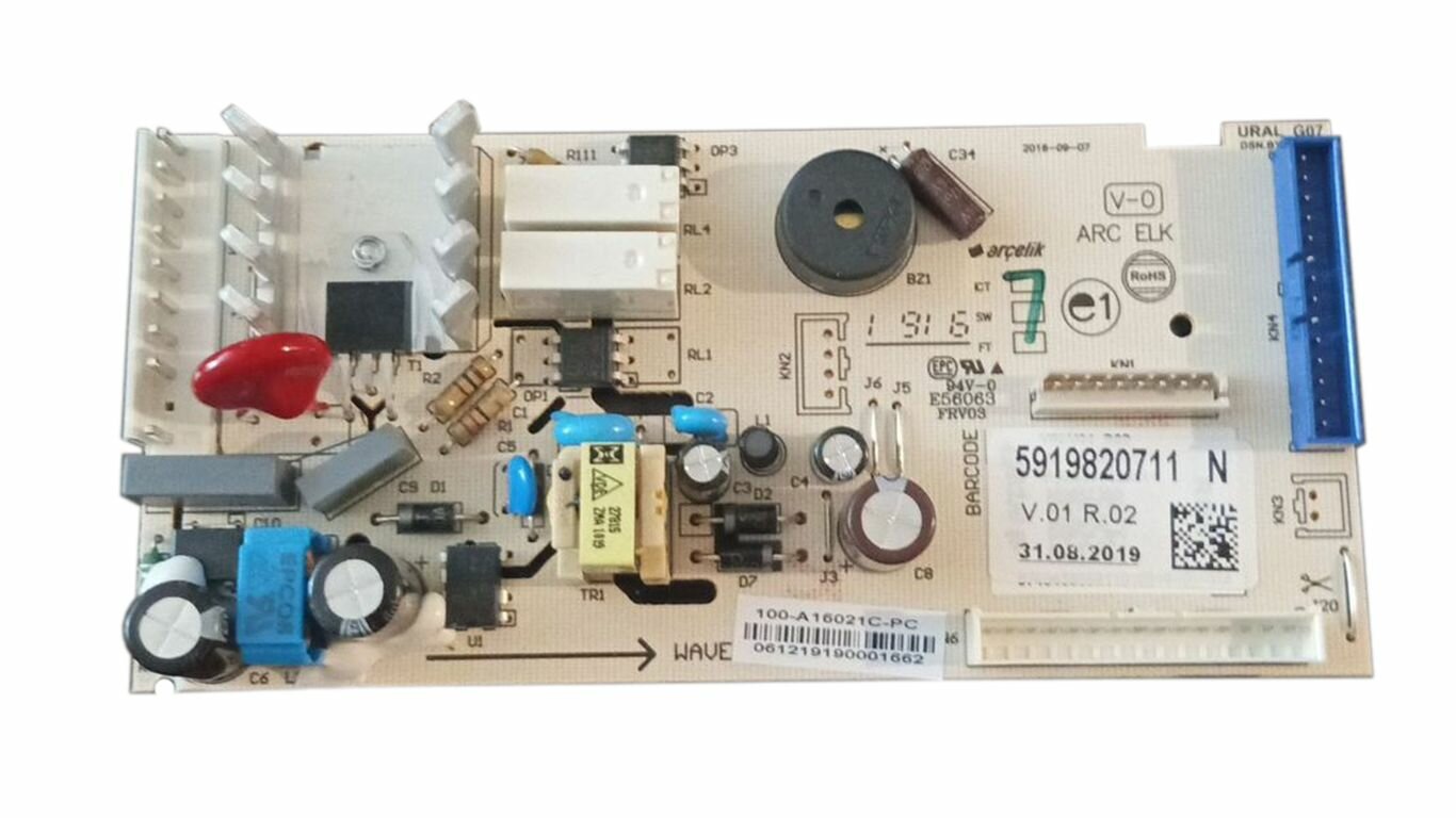 Модуль управления для холодильника Beko CNKR5310K21S KZ RU, CNKDN6335KC0W BYRU 5919820711 (V01R02, G08-B01-T02, EB0803VS08, E56063)