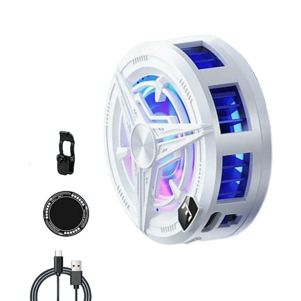 Магнитный радиатор для телефона с LED и вентилятором 15 Вт, Белый