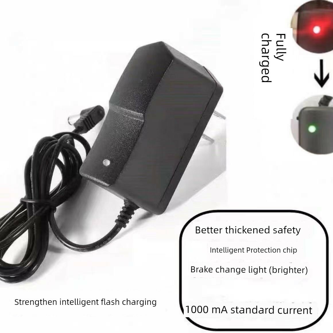 Усиленное USB-зарядное устройство с круглым разъемом для электронных весов, зеленый индикатор зарядки, одиночный