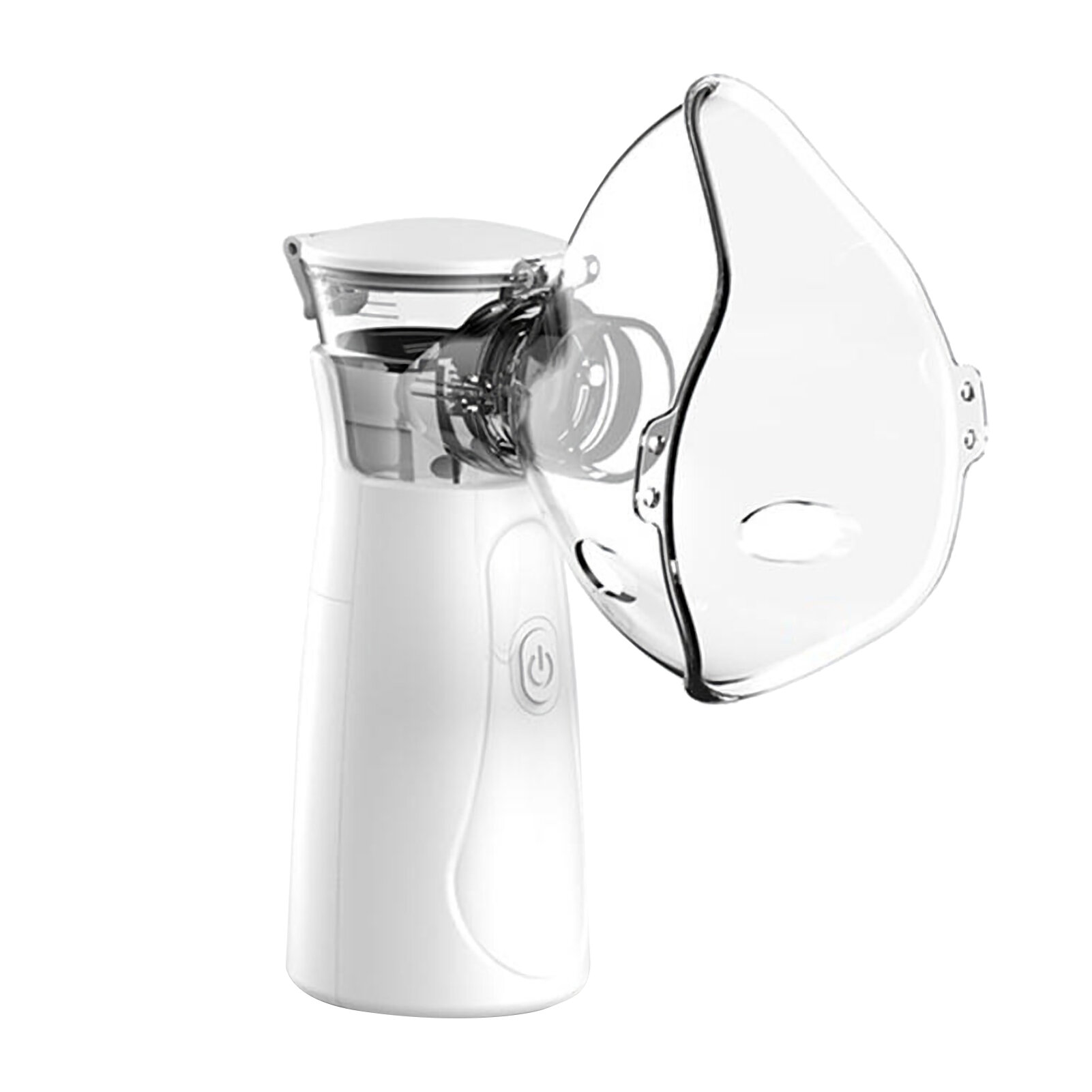 Мини ультразвуковой небулайзер для дома портативный распылитель тумана объемом 10мл атомайзер для жидкостей с заменяемым амбушюром и маской для лица для взрослых и детей ABS IPX3 0.2мл/мин ≤0.5мл ≤50дБ 108кГц 3мкм непрерывная работа 125*65*41мм 144г