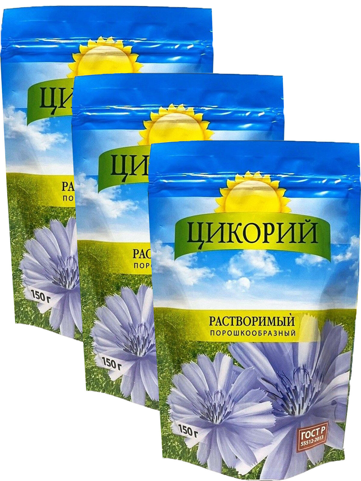 Цикорий натуральный, растворимый, порошкообразный, для приготовления напитка, 150 г х 3 шт