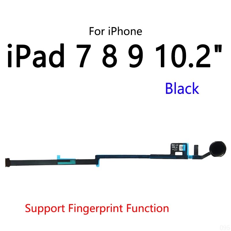 Кнопка "Домой" для iPad 7 8 9 10.2" Black, с функцией отпечатка