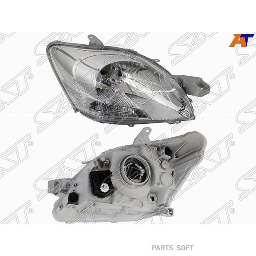 Фара Toyota Belta 05-12 / Yaris 05-13 (Справа/ Галоген/ под электрокорректор/ 4D SED) от официального дистрибьютора, SAT, артикул ST21211L4R