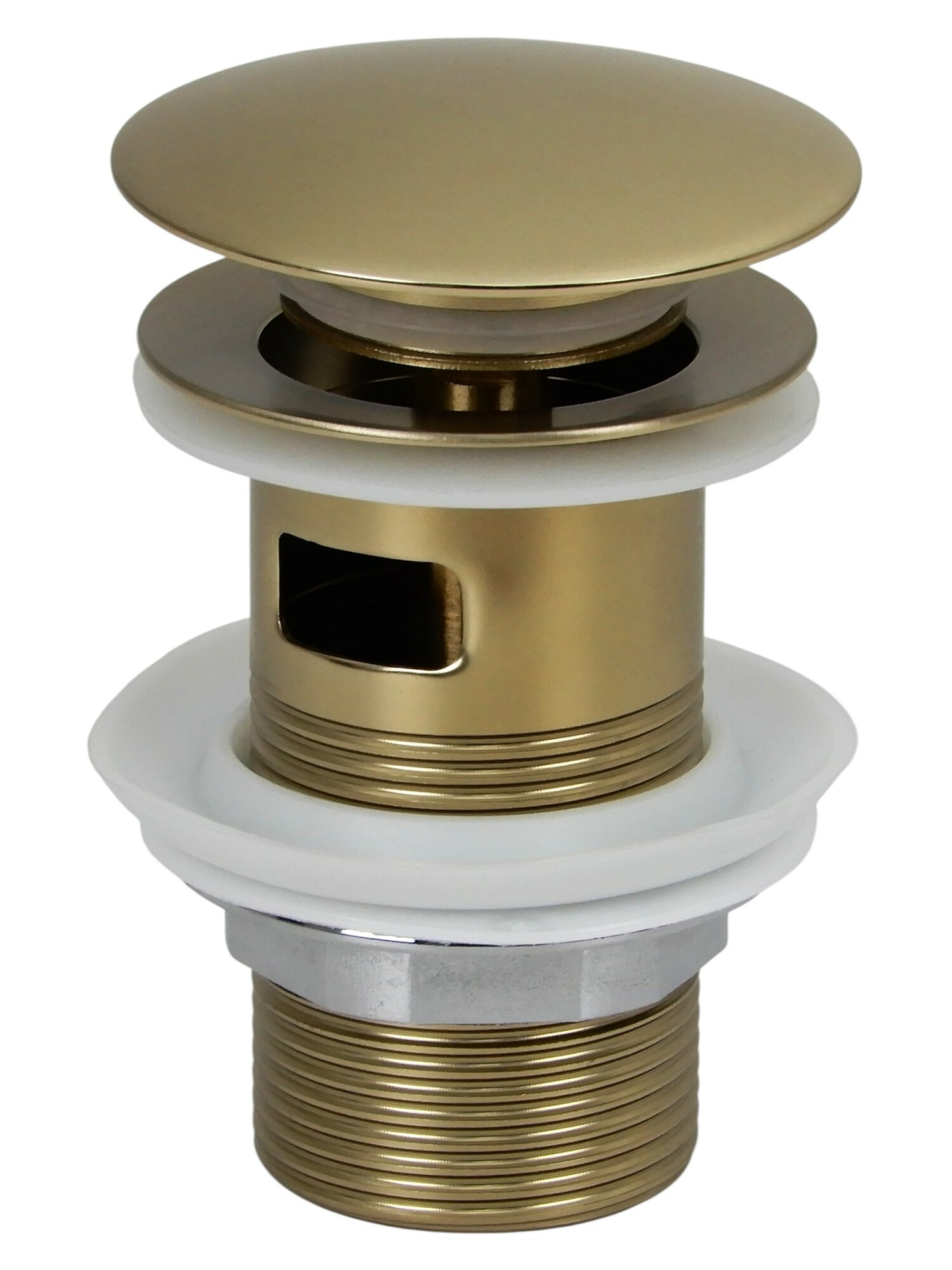 Донный клапан для раковины с переливом К0387 цвет матовое золото