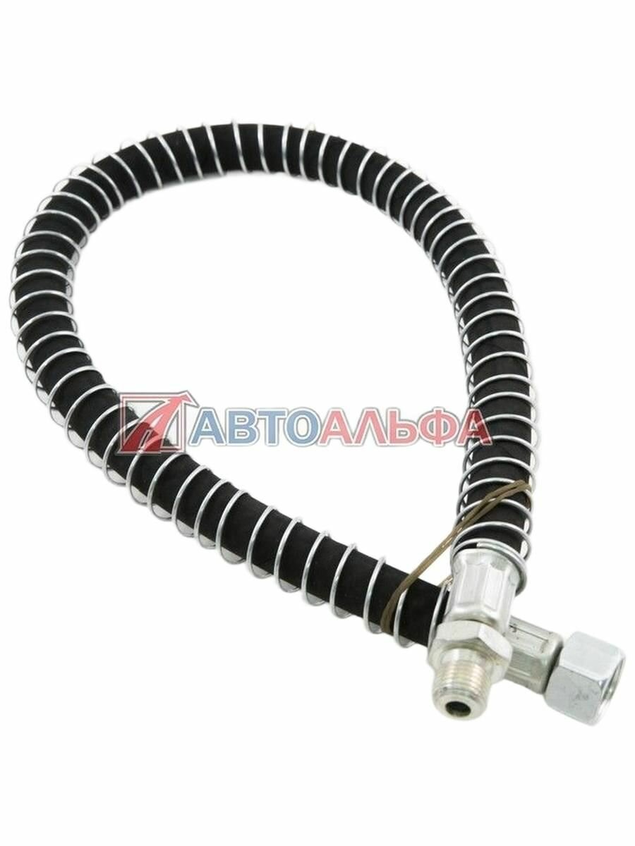 Шланг тормозной передний КАМАЗ 650 мм (гайка+штуцер) (в пружине) (ООО Трубно-Метизная Компания )