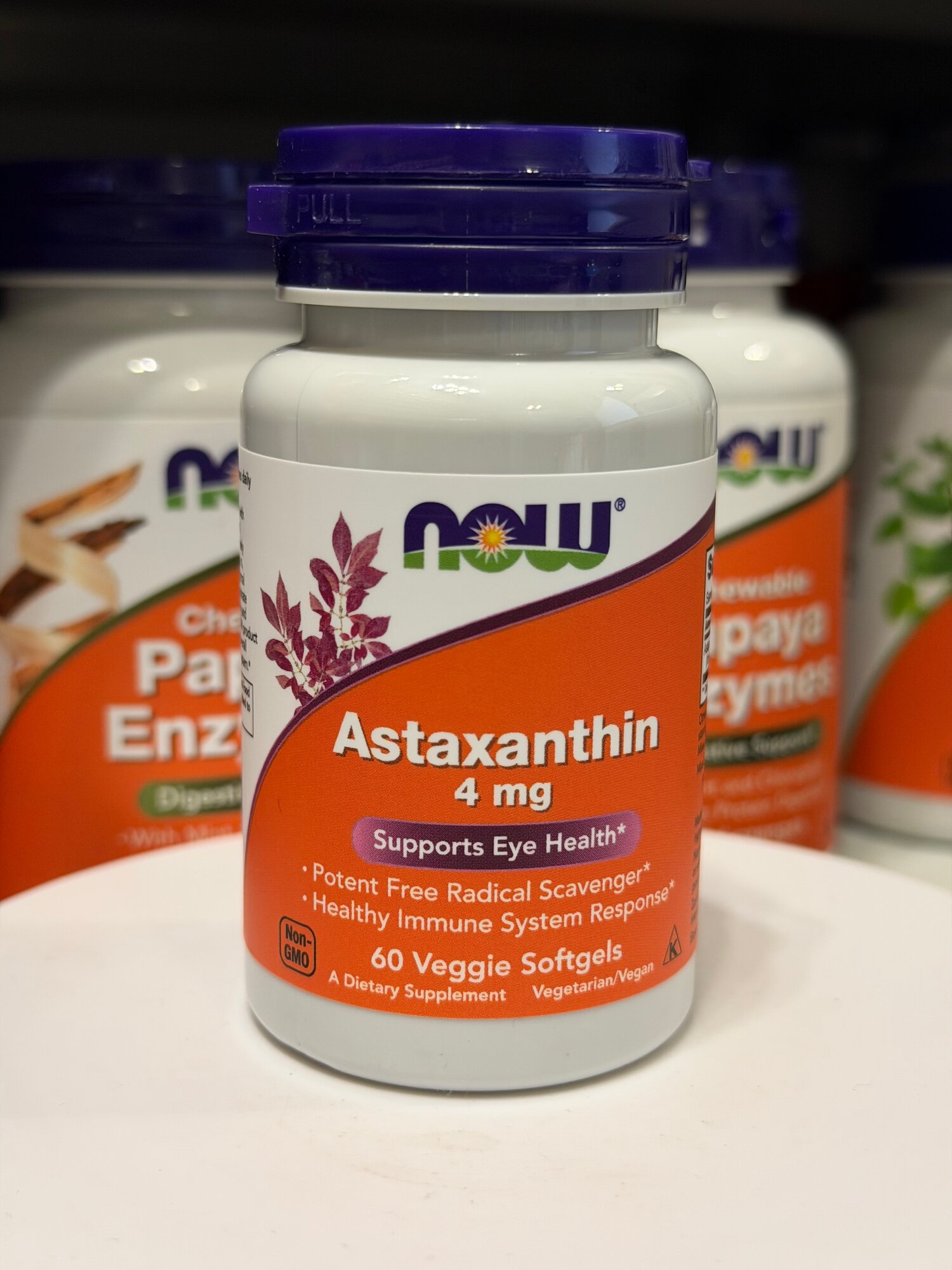 NOW Astaxanthin 4 mg (Zanthin) - мощный антиоксидант для защиты клеток, кожи и зрения, 60 гелевых капсул