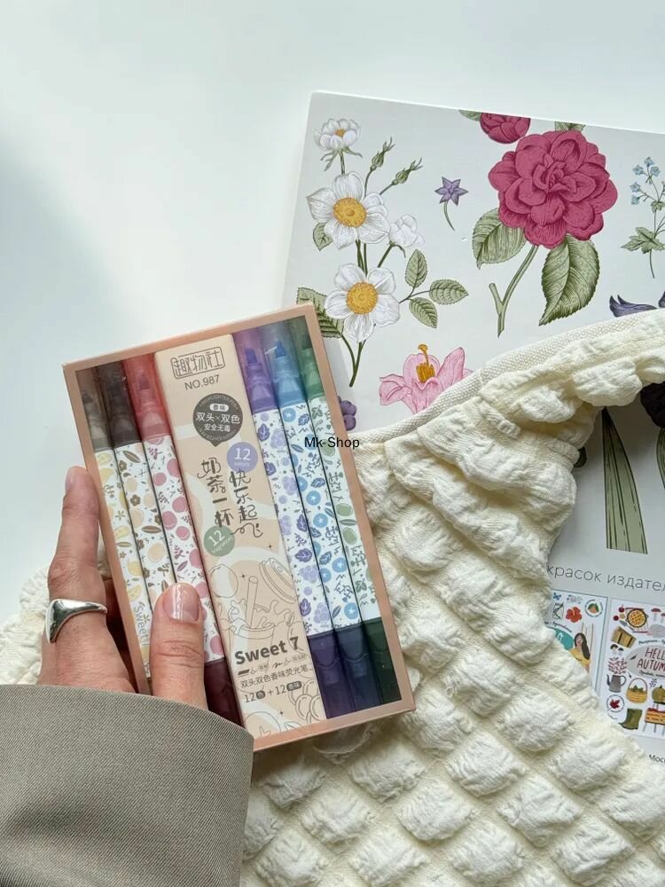 Маркеры пастельные, набор текстовыделителей 6 шт