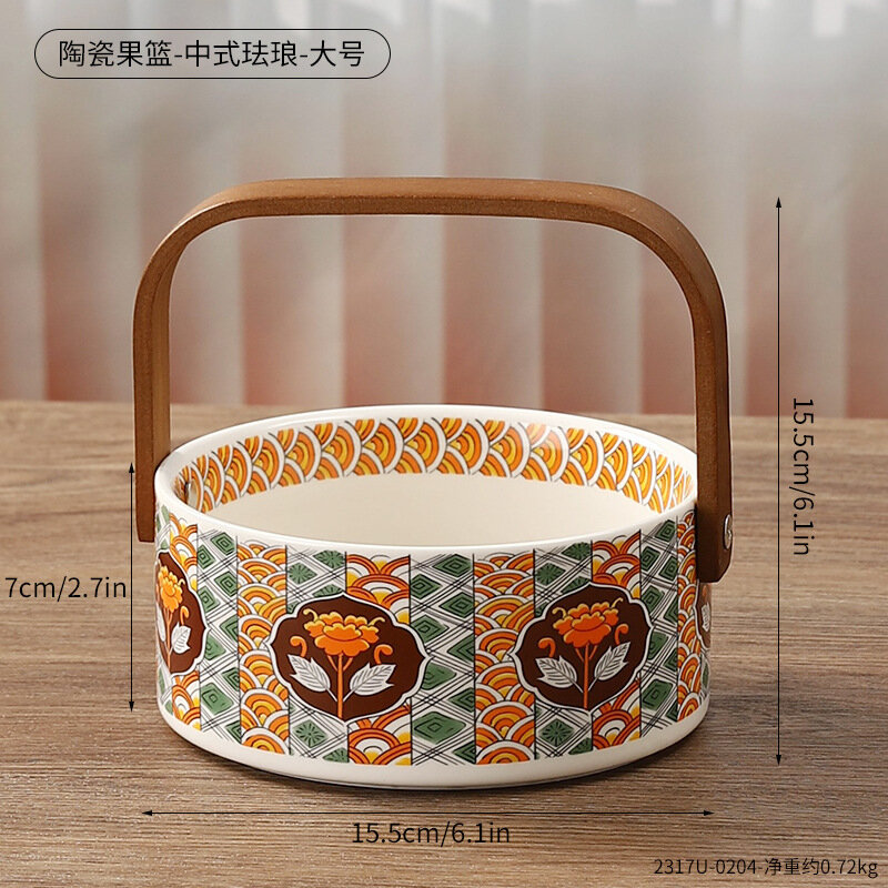 Винтажная ручная керамическая тарелка для фруктов и закусок, корзина для фруктов для пикника, элегантная тарелка для закусок, корзина для фруктов для ресторанов и отелей.
