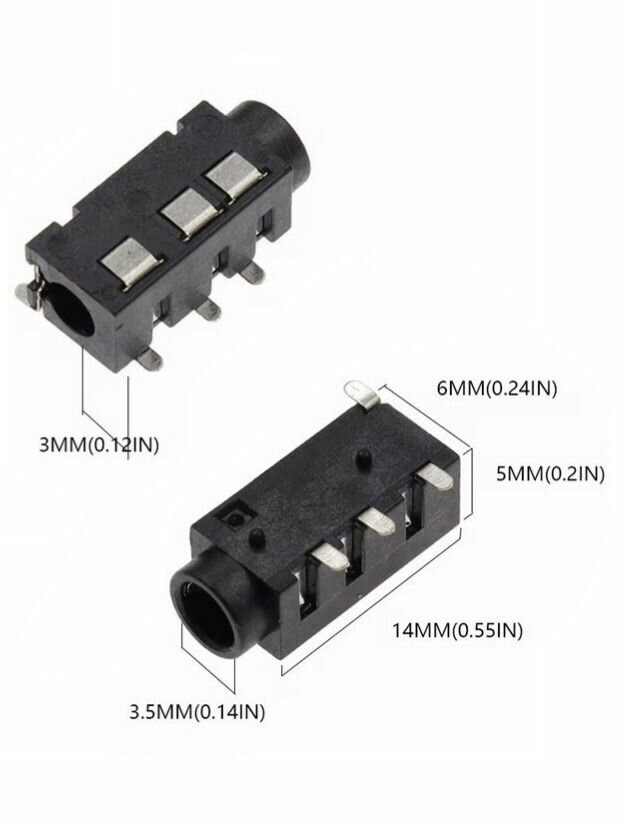 10 шт PJ-320D SMD гнездо для подключения аудиоразъема с 4-контактным разъемом 3,5 мм