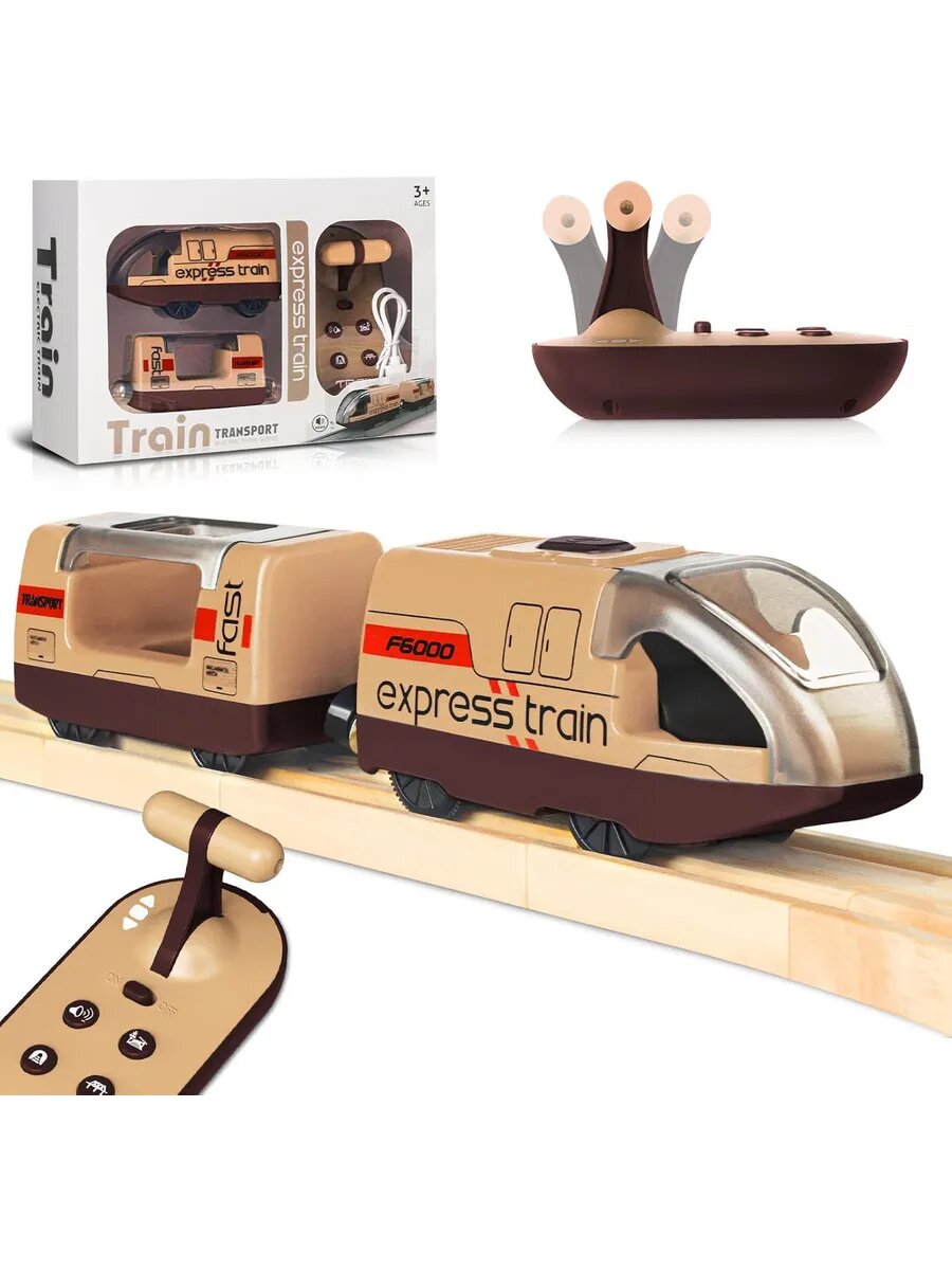 Поезд на радиоуправлении, с электровозом, вагоном и пультом управления