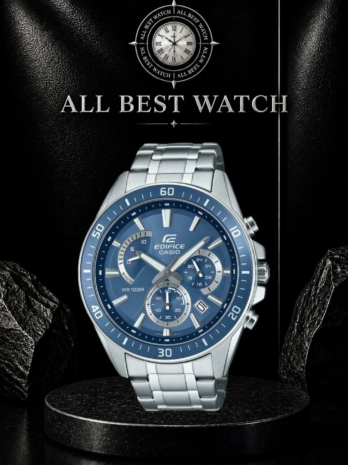 Наручные часы CASIO Edifice, серебристый/синий