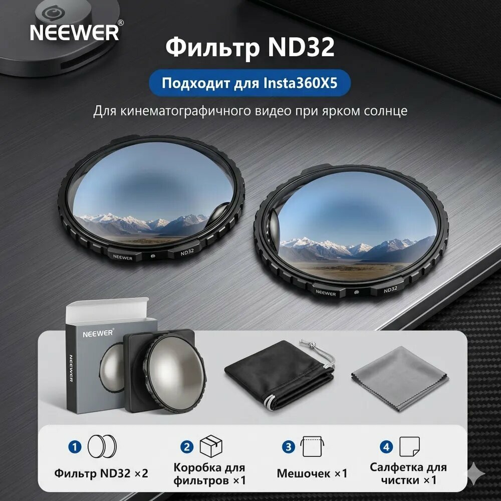 Нейтральный (ND) светофильтр 32 мм, черно-серый
