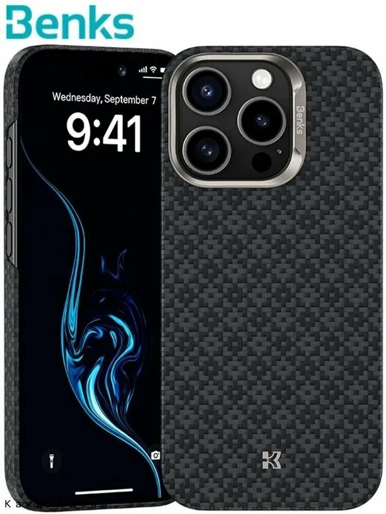 Чехол Benks для iPhone 16 Pro Max диагональю 6,9 дюйма, совместимый с MagSafe, ArmorGrid ArmorAir - ультратонкий и легкий минималистичный чехол, изготовленный из кевлара DuPont