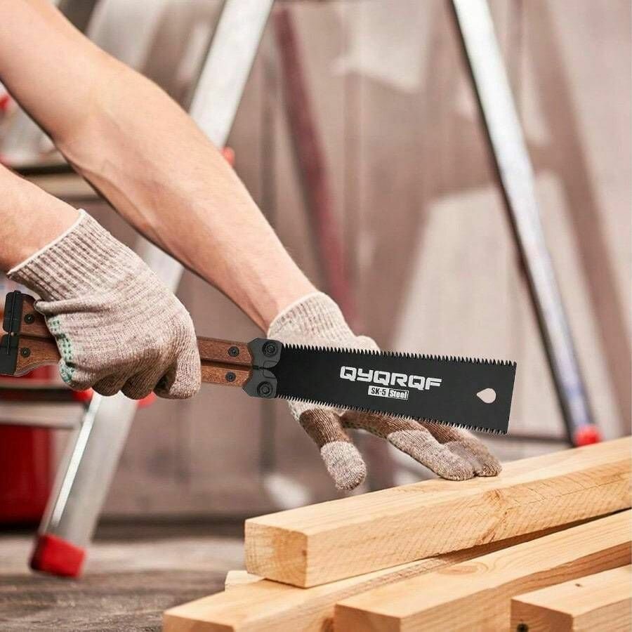 Складная пила по дереву, высокоуглеродистая сталь с антикоррозийным покрытием, 1 шт