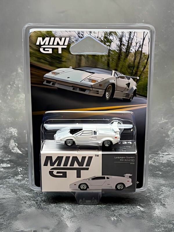 Машинка TSM MINIGT 1/64 minigt #1134 Lamborghini Countach 25th White Die-cast Alloy Car Model Collection Gift