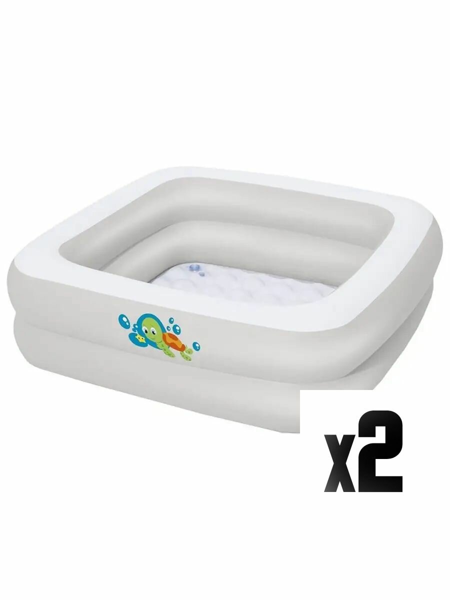 Бассейн детский с надувным дном BestWay 51116 (86х86х25см) 0-3года 2 шт.
