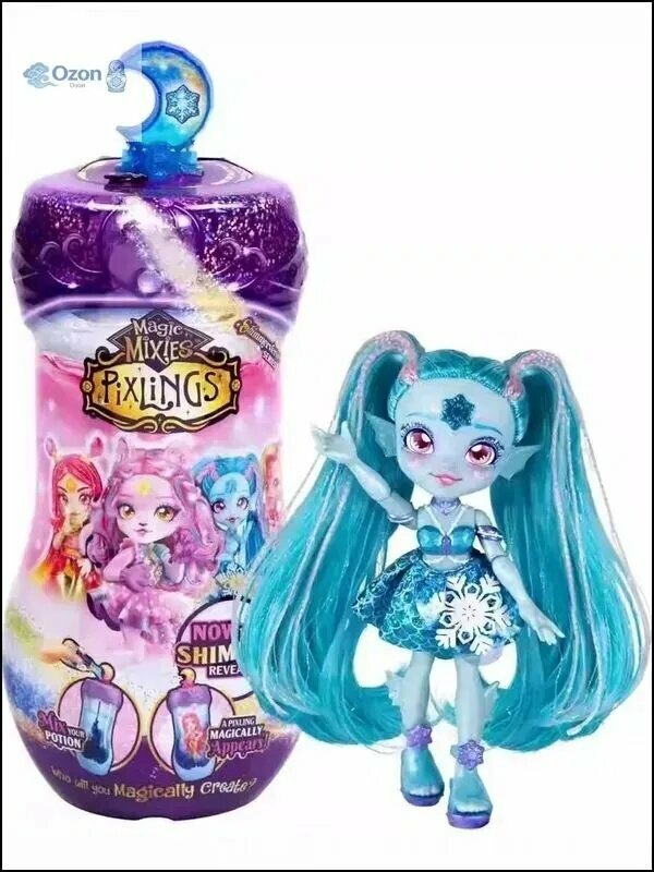 Magic Mixies Pixlings Shimmerverse Series Marena Сочлененная волшебная кукла-сюрприз, модная блестящая пиксельная кукла с замечательными аксессуарами