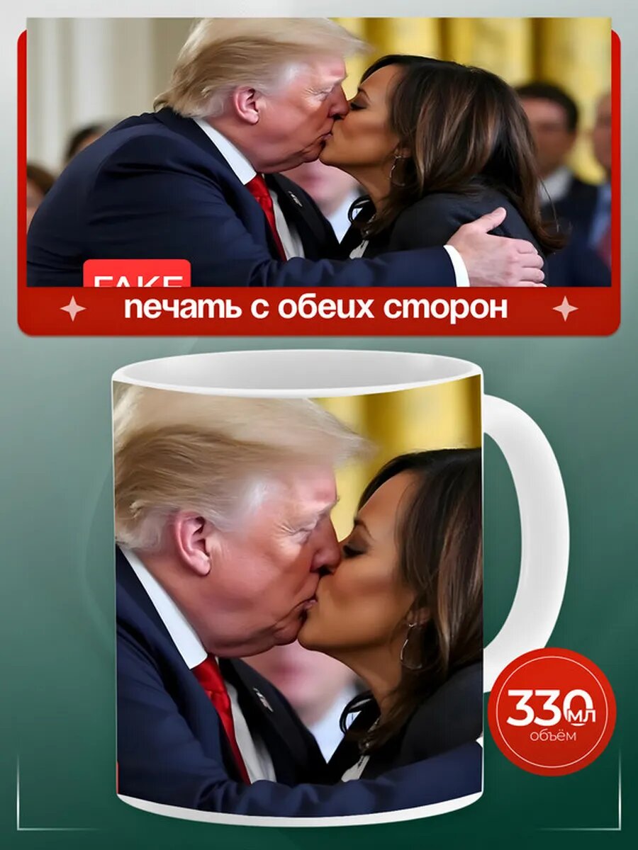 Кружка дональд трамп и камала харрис любят друг друга
