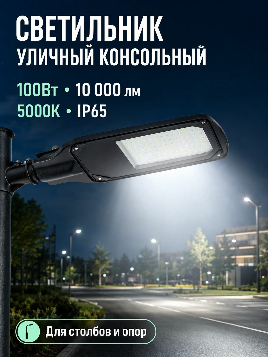 Светильник уличный консольный, фонарь на столб 100Вт spp-5