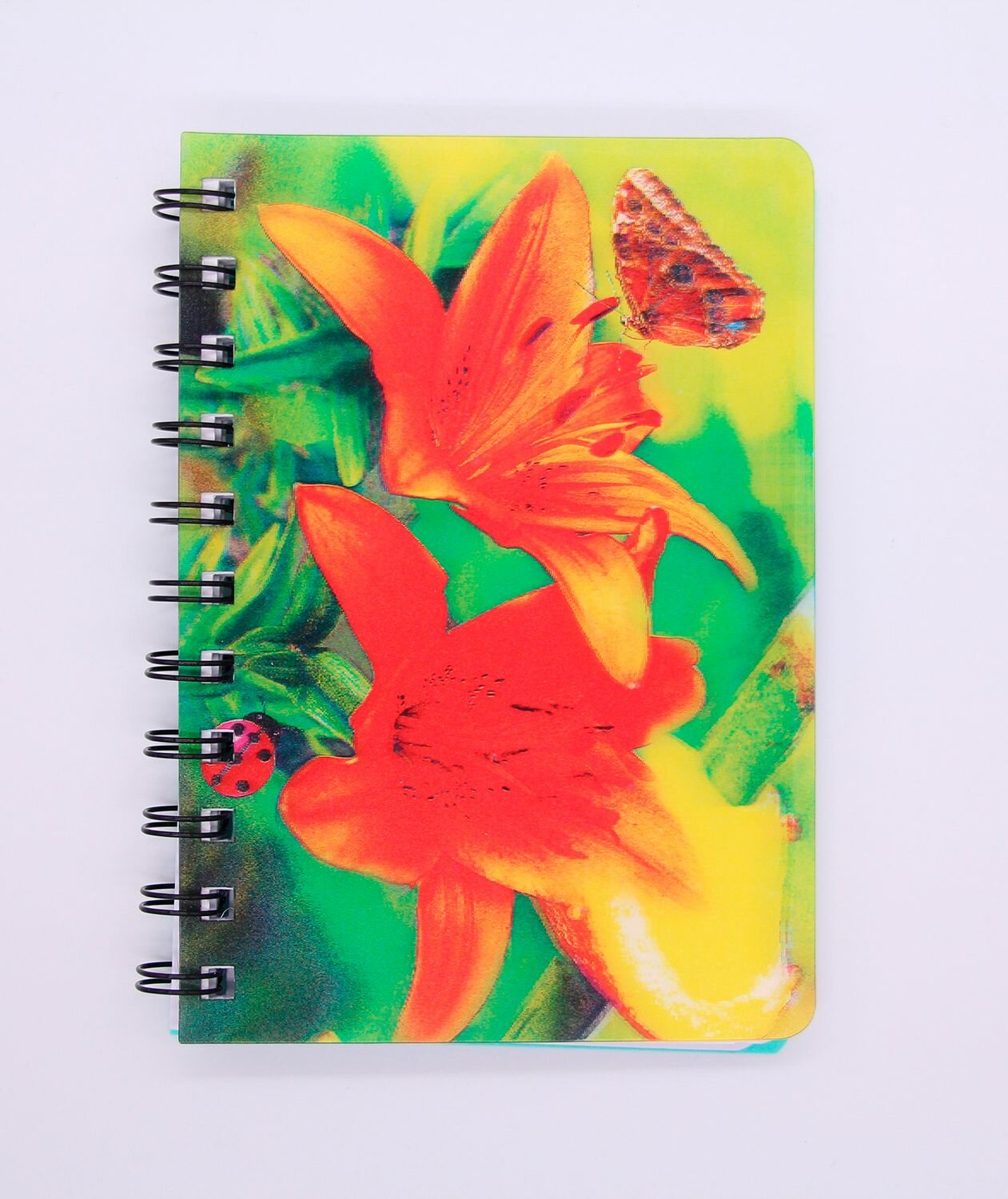 Блокнот 3D на спирали с лилиями оранжевыми
