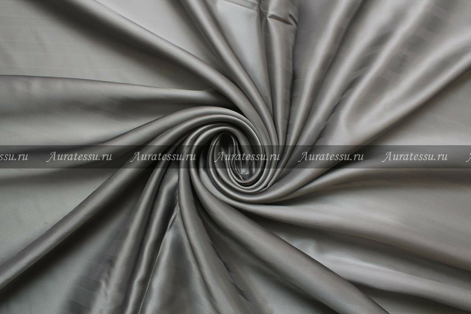 Ткань подкладочная Zegna в ёлочку серо-стальная, ш138см, 0,5 м