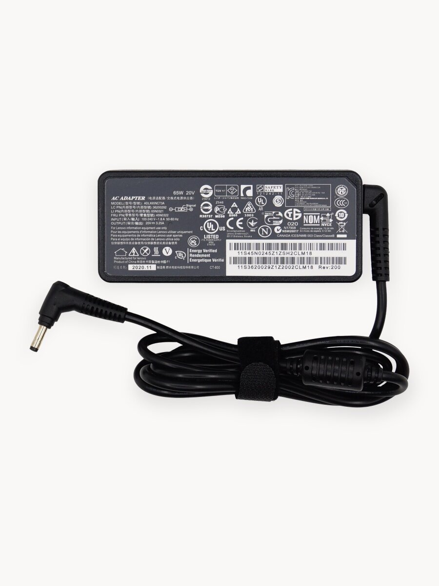 Блок питания для Lenovo 20V 3.25A 65W / ADLX65CCGE2A / ADLX65CLGE2A / IdeaPad 330-15ikb / 320-15ikb (штекер 4.0x1.7мм)