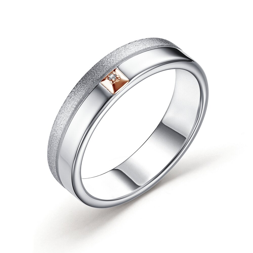 Кольцо, серебро, 925 проба, бриллиант