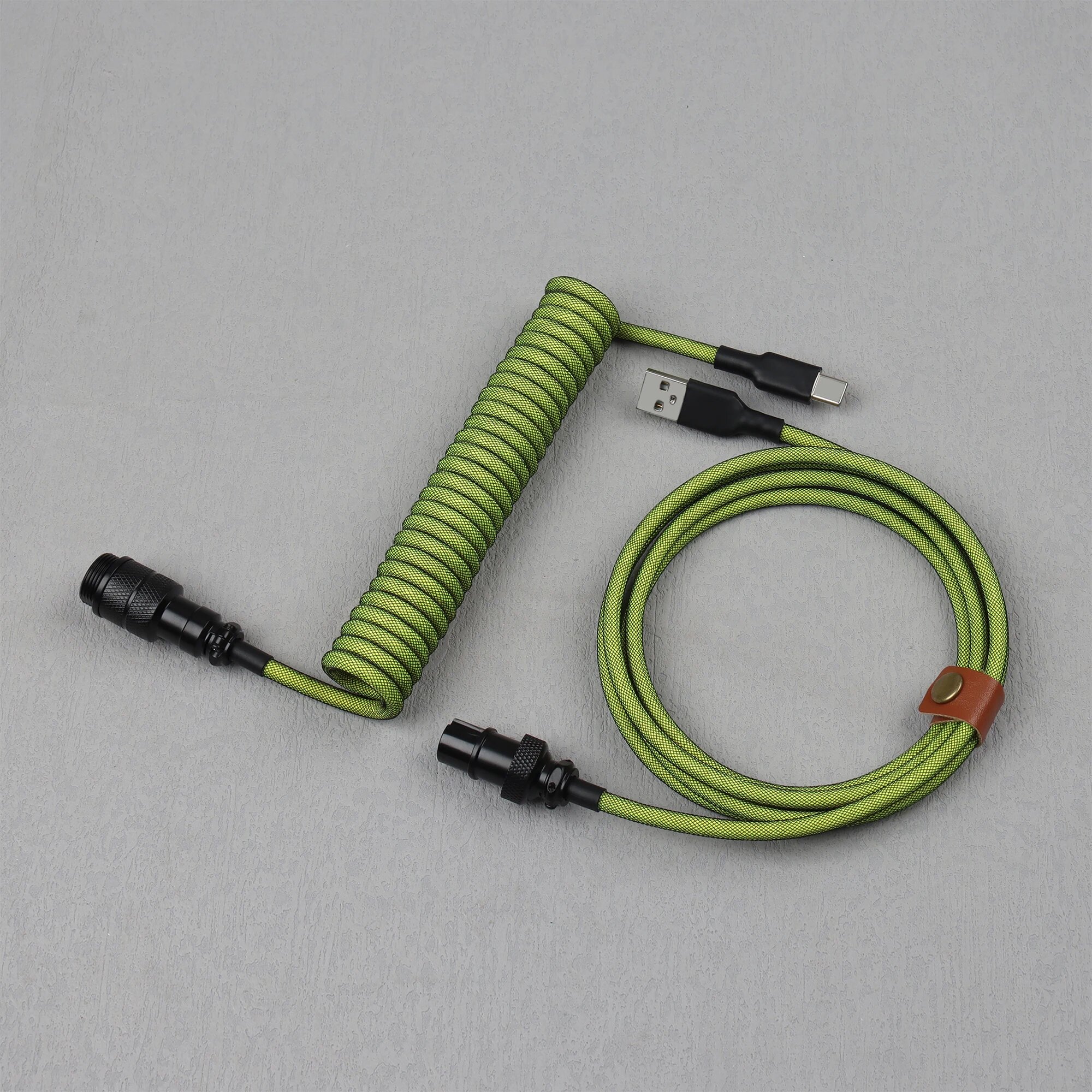 Спиральный USB-C кабель для клавы, цвет Mixed NO.6