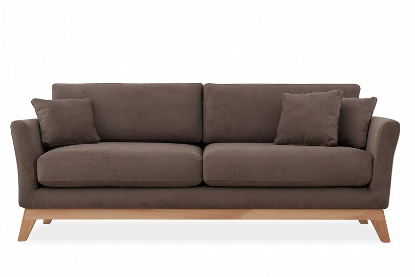 Прямой диван тахта Дублин 2 Лонг нераскладной Коричневый Велюр, 180х81х78 см