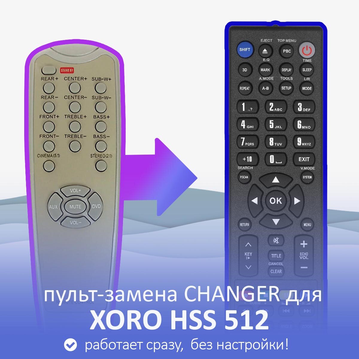 Пульт-замена для XORO HSS 512