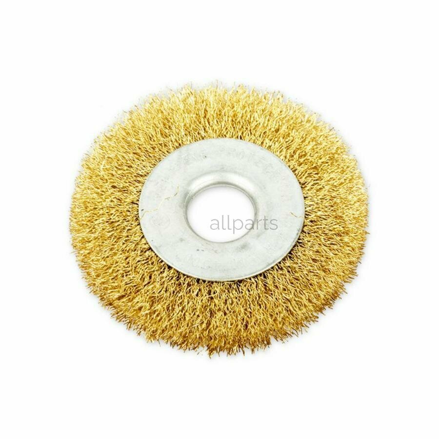 ARNEZI R8042100 Щетка для УШМ плоская 100 мм, посадка 22.2 мм, латунированная проволока d=0.3мм, 4500 об/мин ARNEZI R8042100