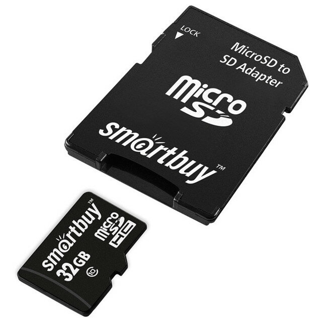 Карта памяти micro SDHC SMARTBUY 32GB Class 10 с адаптером SD LE