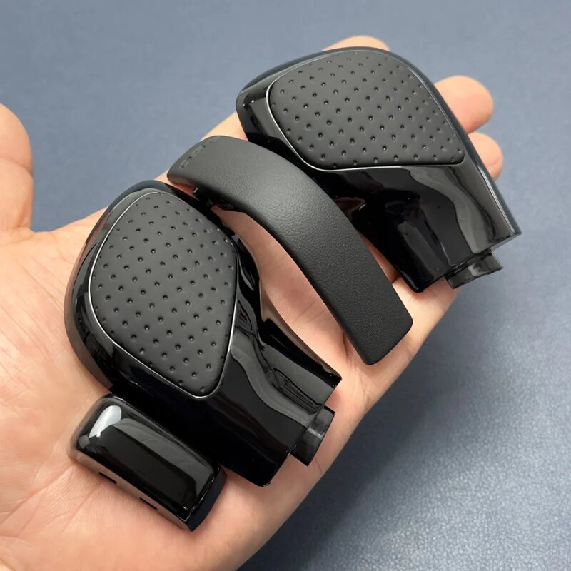 Накладка на ручку переключения передач DSG, черная, хромированная, кожаная, карбоновая, для VW 7