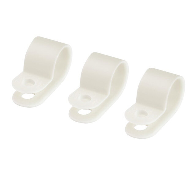 Скоба для крепления кабеля D5мм нейлон 50шт белый