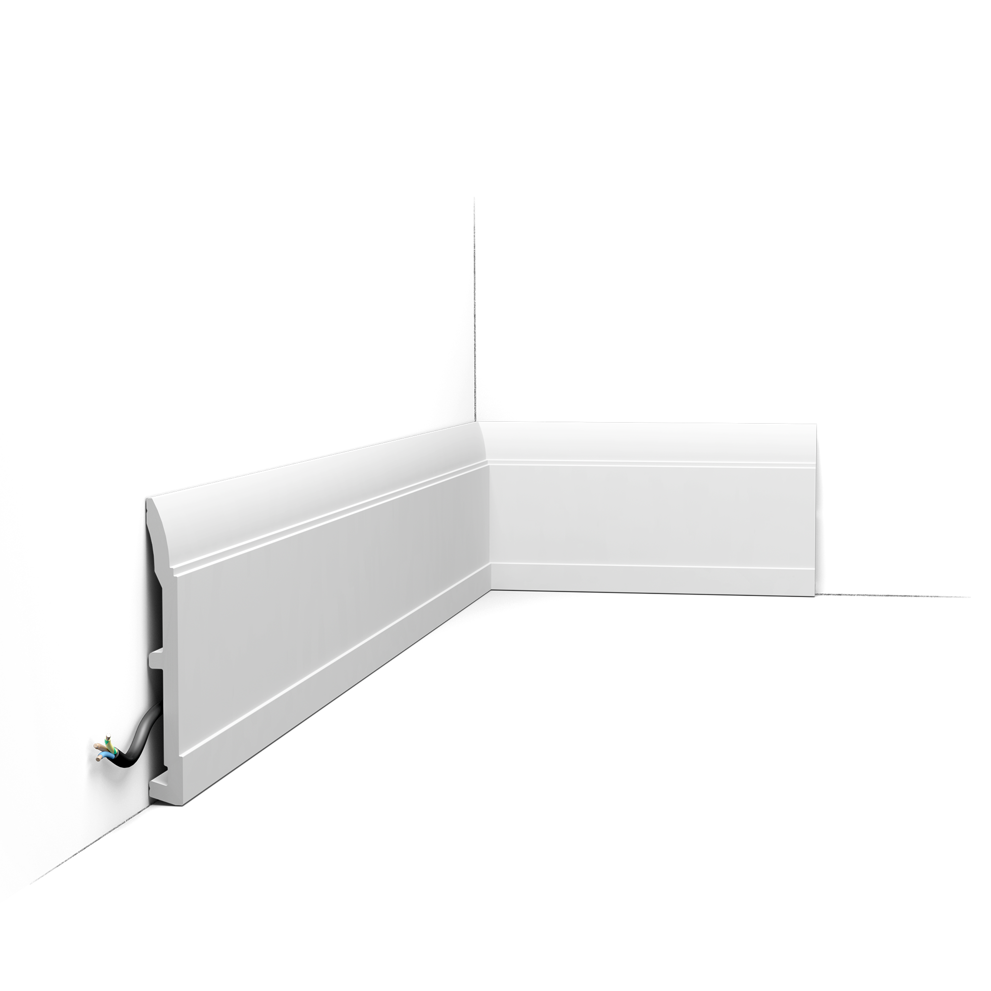 Плинтус ORAC Decor SX104, дюрополимерный, влагостойкий, ударопрочный, под покраску, длина 2 метра, 1 шт.