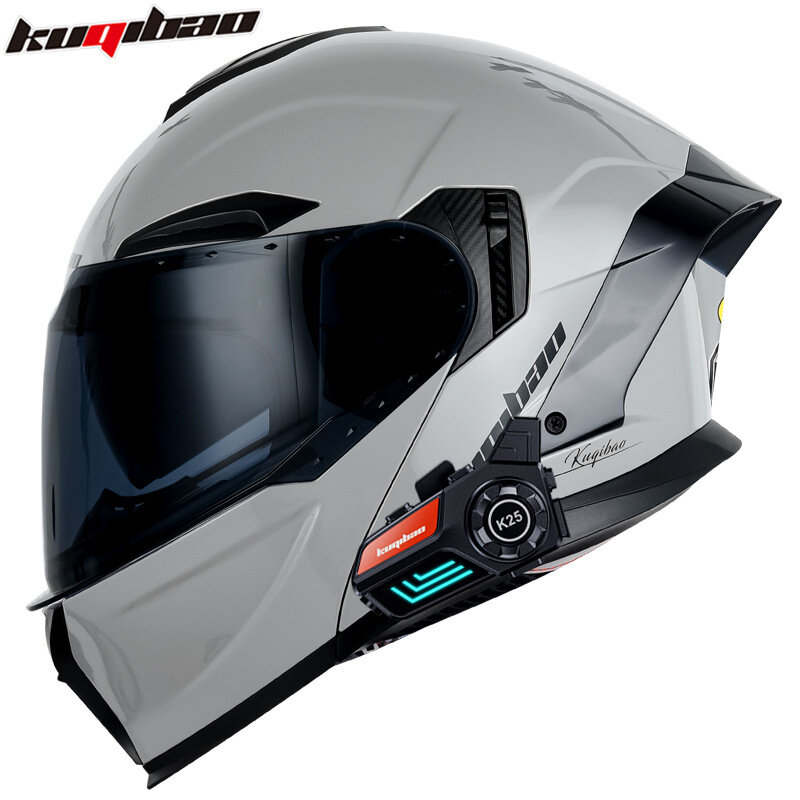 Шлем Chibao K2, с Bluetooth, яркий цементно-серый