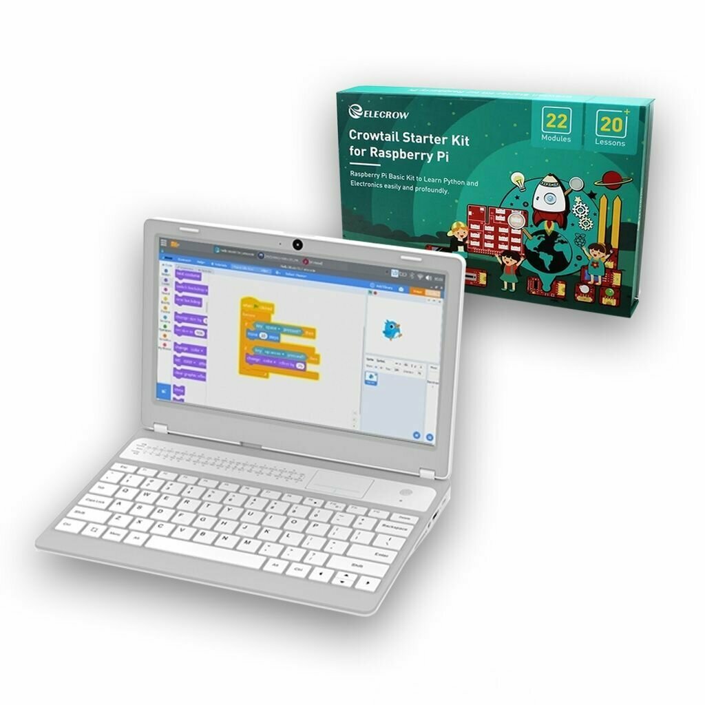 CrowPi L Advanced Kit Elecrow Настоящий портативный компьютер Raspberry Pi