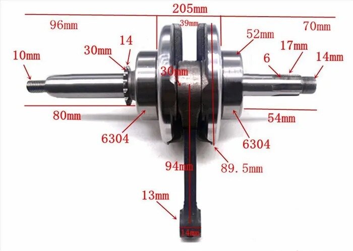 Коленвал ZS152FMH-2(C110)(52,4*49,5) 110см3