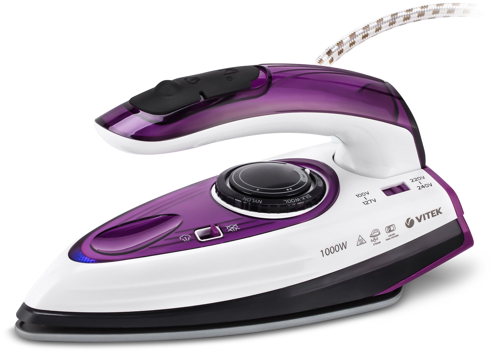 Дорожный утюг Vitek VT-8305 белый/фиолетовый