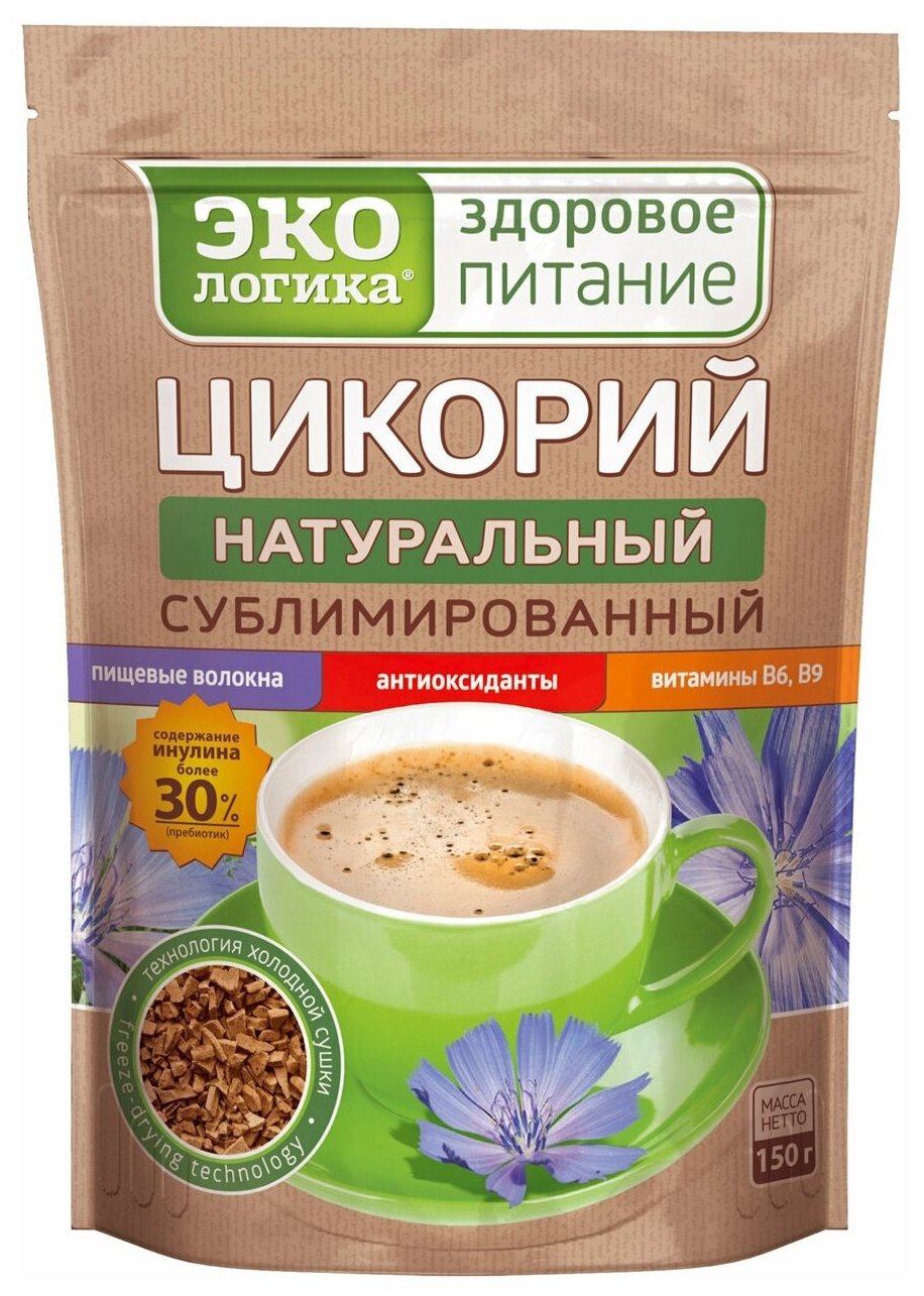 Цикорий Экологика, сублимированный, натуральный, пакет, 150 г