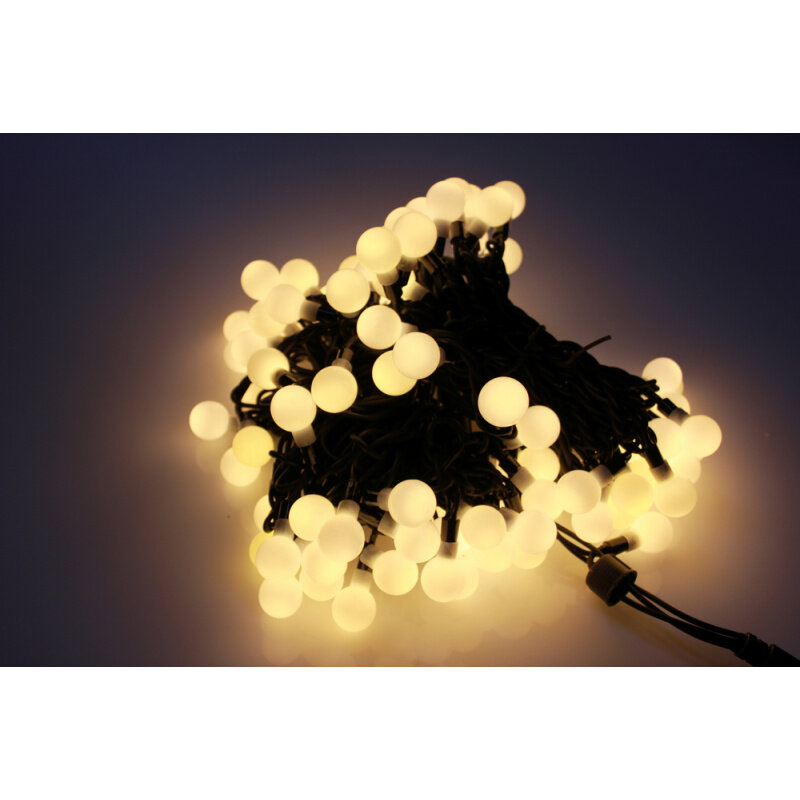 LED-PLR-100-15M-25MM-240V-WW/BL-W/O LED гирлянда 15м 240V IP65 белые теплые LED/Матовый Шарик 2,5см