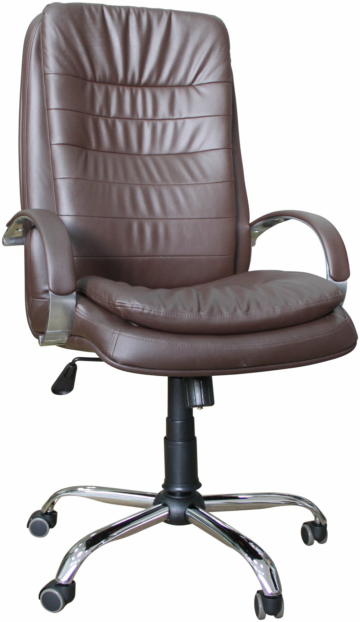 Офисное кресло Валенсия хром кожа Mocca