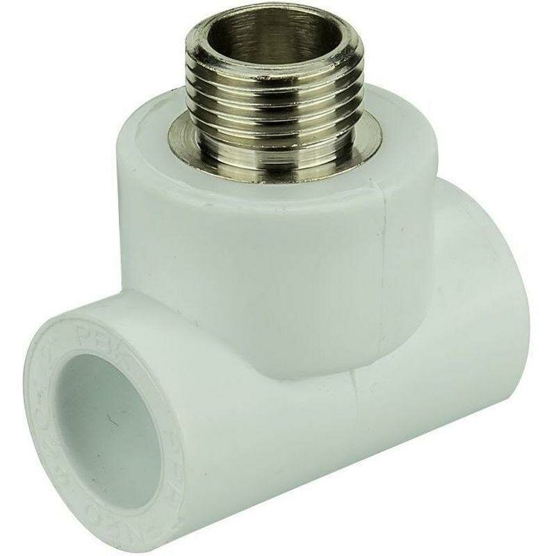 Тройник комбинированный Tebo 030040502 20х1/2" наружная резьба, белый