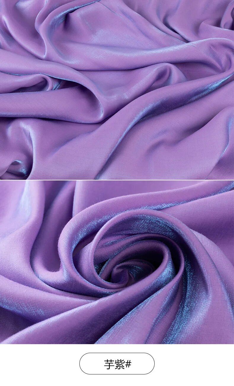 Шелковая атласная ткань мерсеризованная полиэстер+вискоза для пошива Сиреневый, 7
