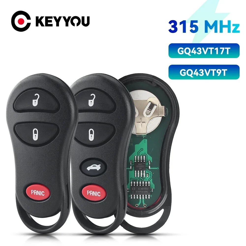 KEYYOU для DODGE Caravan Ram Dakota Durango Chrysler Town & Country GQ43VT17T 315 МГц дистанционный ключ от автомобиля