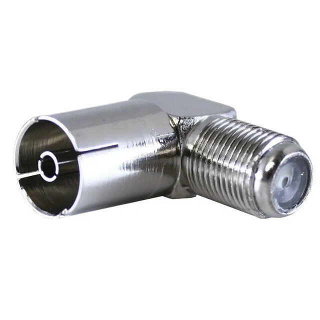 Переходник F гнездо -TV гнездо DORI металл угловой