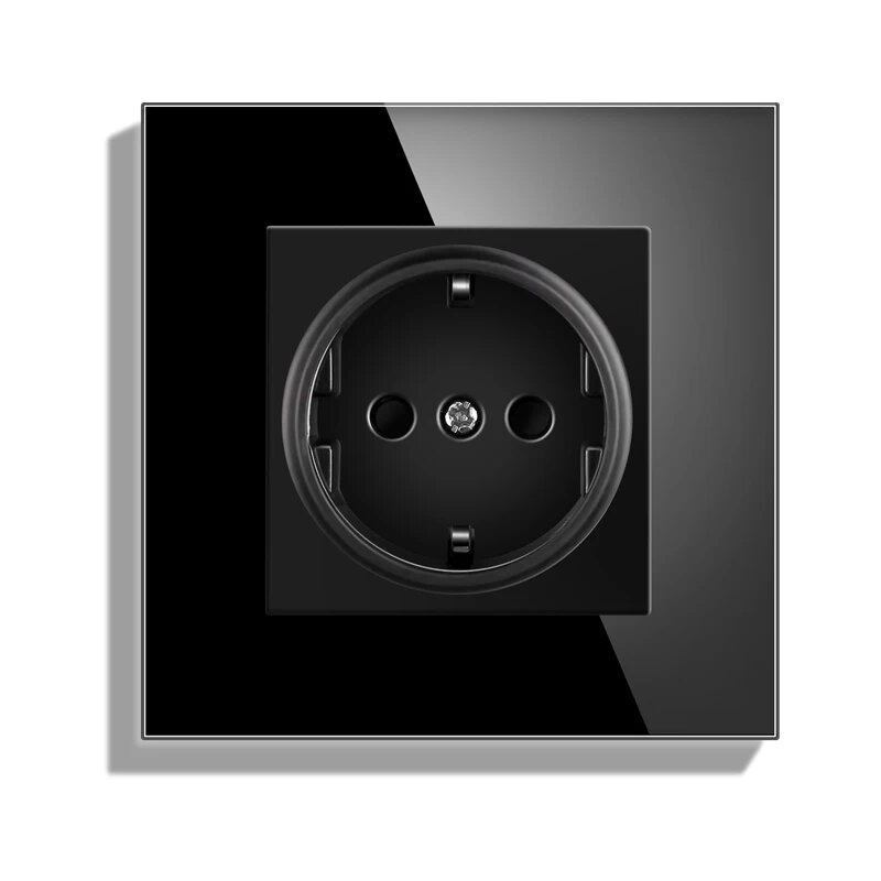 NOVSKI Европейская розетка стеклянная 250В 16А EU Socket black