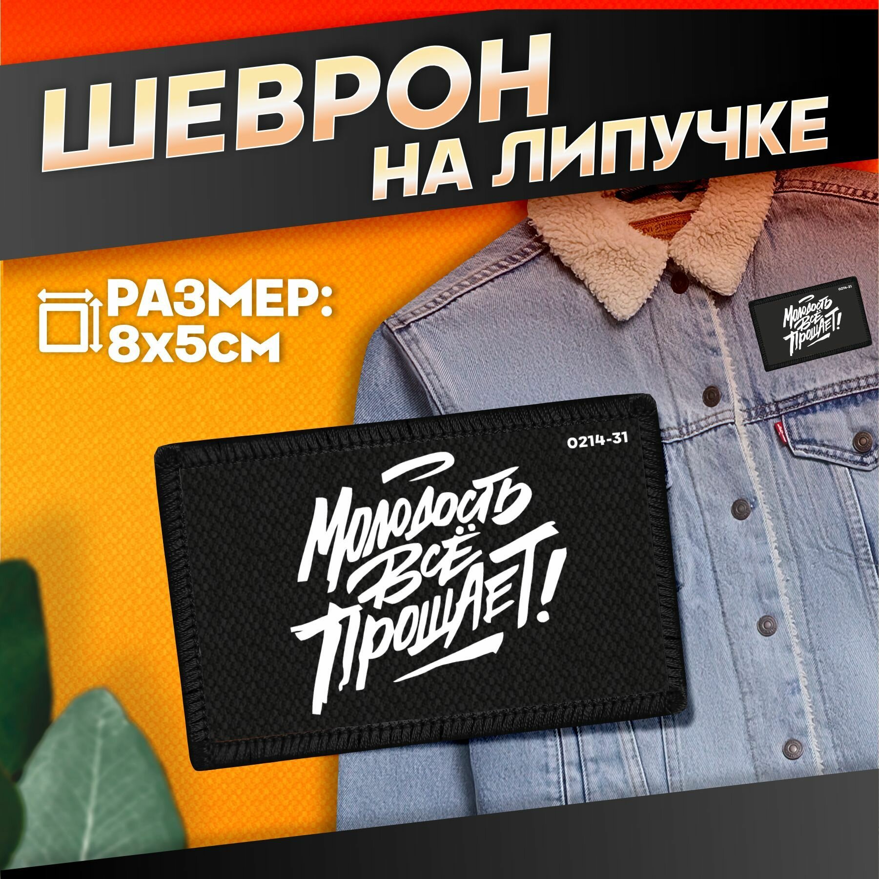 Нашивка на одежду на липучке молодость все прощает