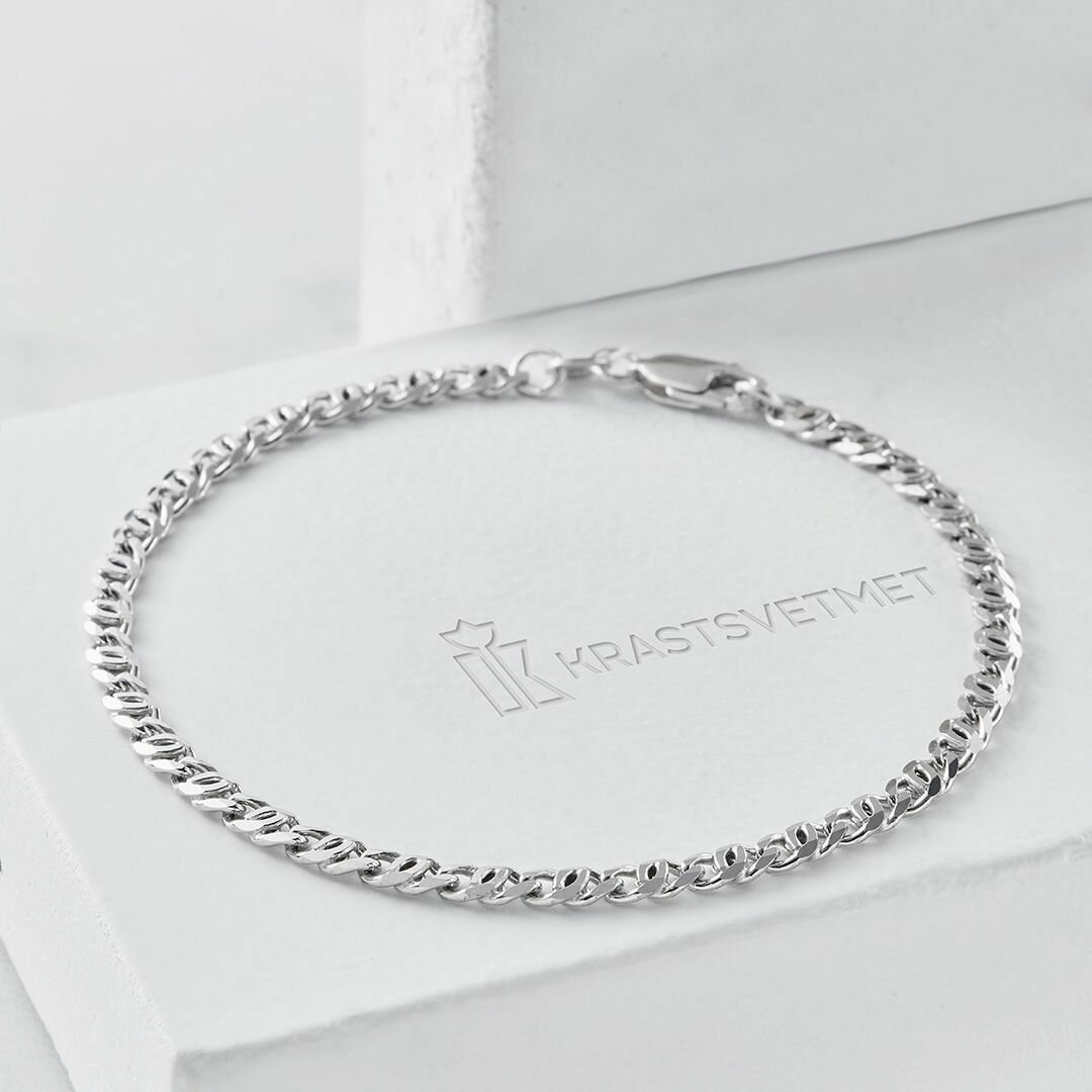 Браслет, серебро, 925 проба, родирование