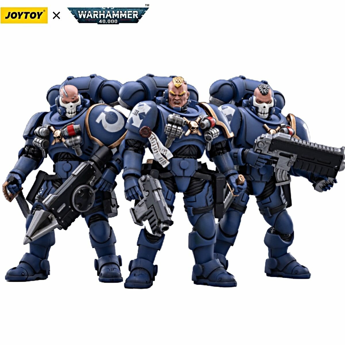 Подвижная фигурка Warhammer 40000 1/18 JOYTOY Ультрамарины Примарис Риверс 3 шт.